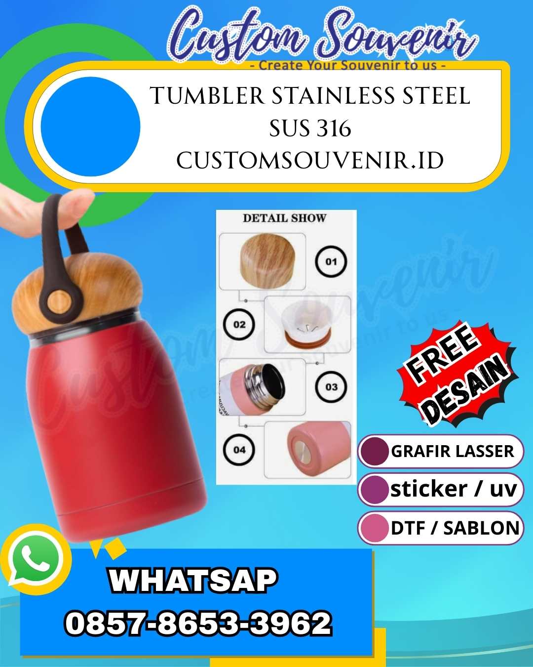 Tumbler Stainless Steel SUS 316 | Merchandise Fungsional - Custom Souvenir